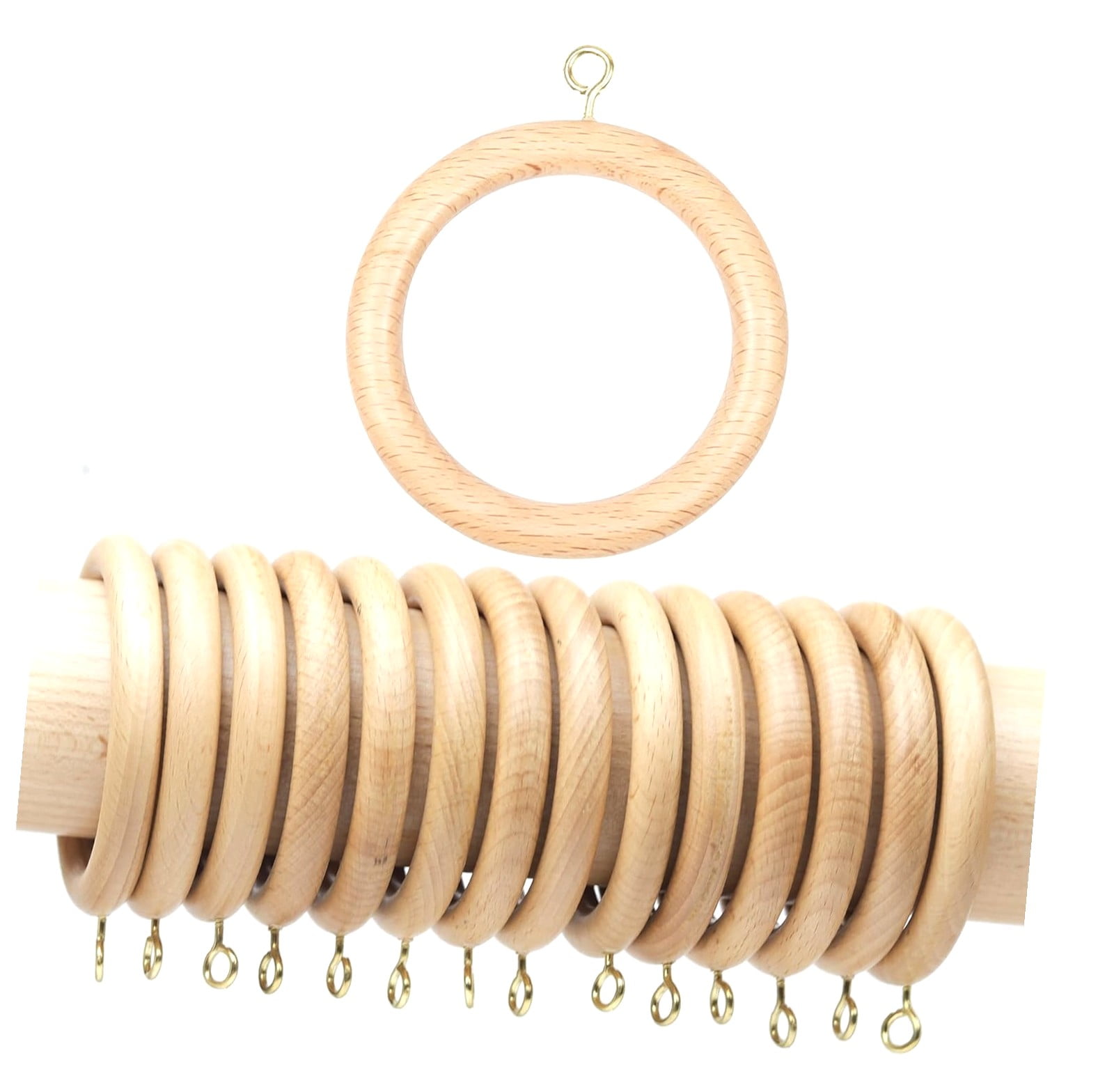SKYSONIC Wooden Drapery Rod, Curtain Rod, with 1-1.5 inch Curtain Rod ...
