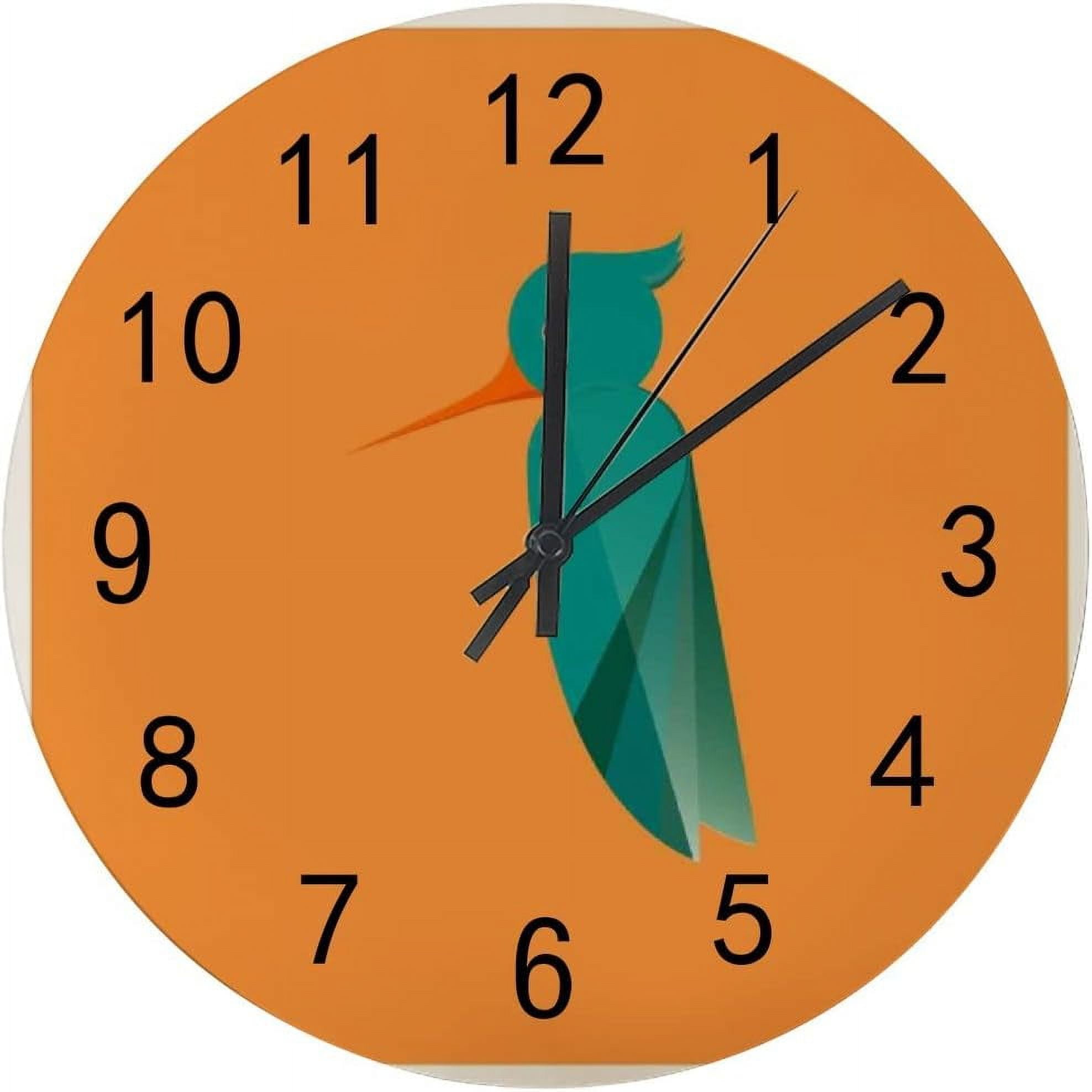 SKYSONIC Wooden Round Wall Clock Kingfisher Icon Non Ticking Battery ...