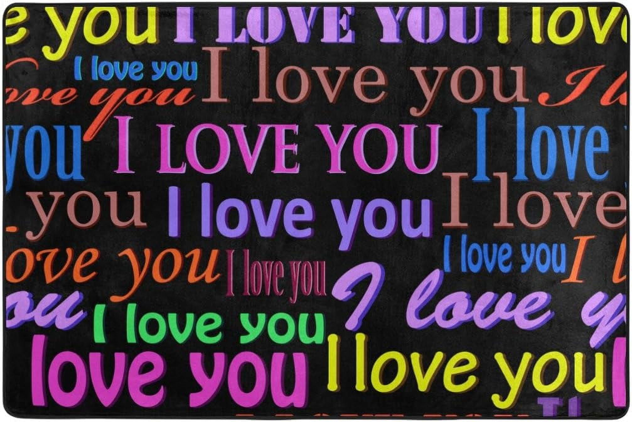 SKYSONIC Words I LOVE YOU Area Rug Pad 24"x36", 100% Light Weight ...