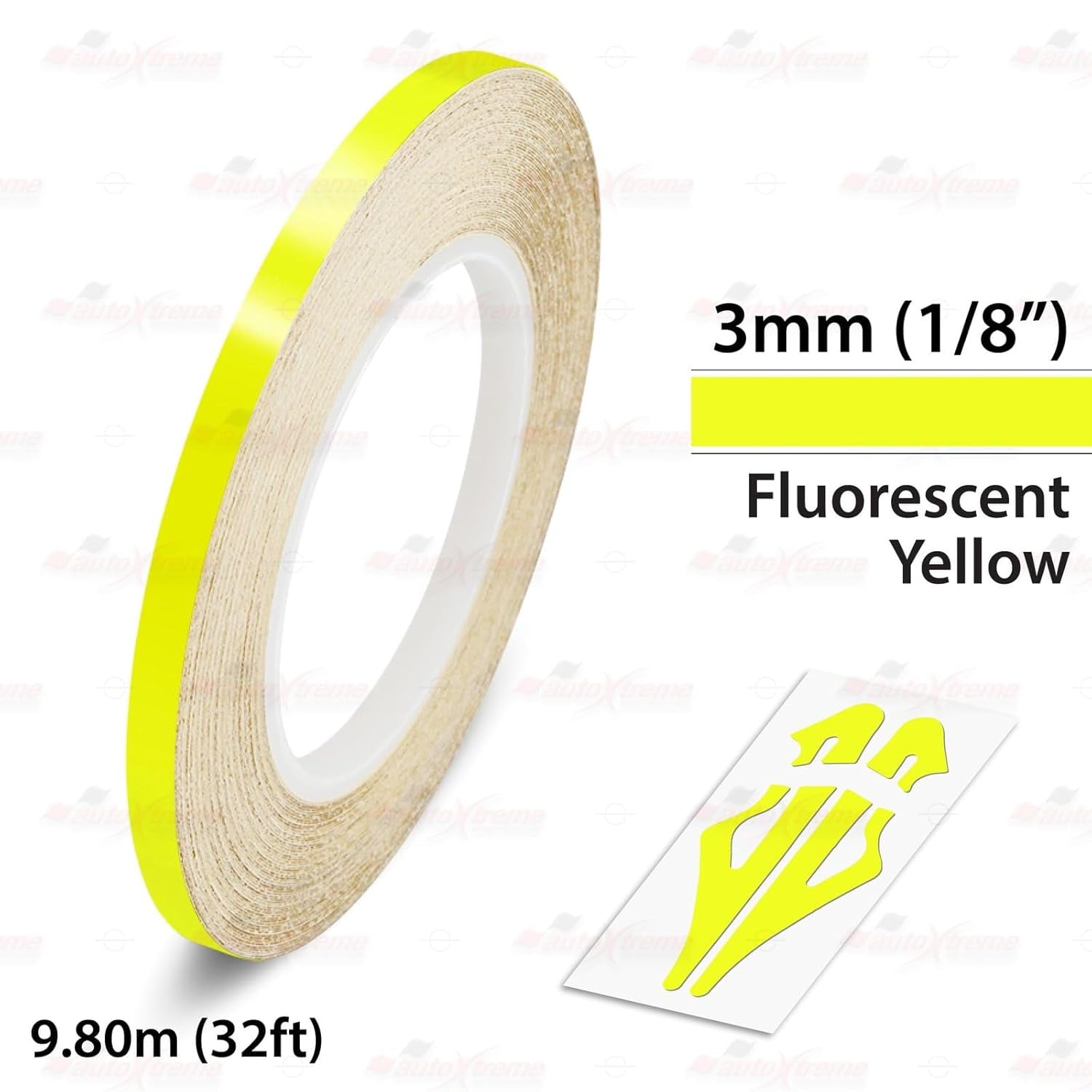 SKYSONIC YELLOW FLUORESCENT, 1/8" | 3mm, Self-Adhesive Vinyl Pinstripe ...