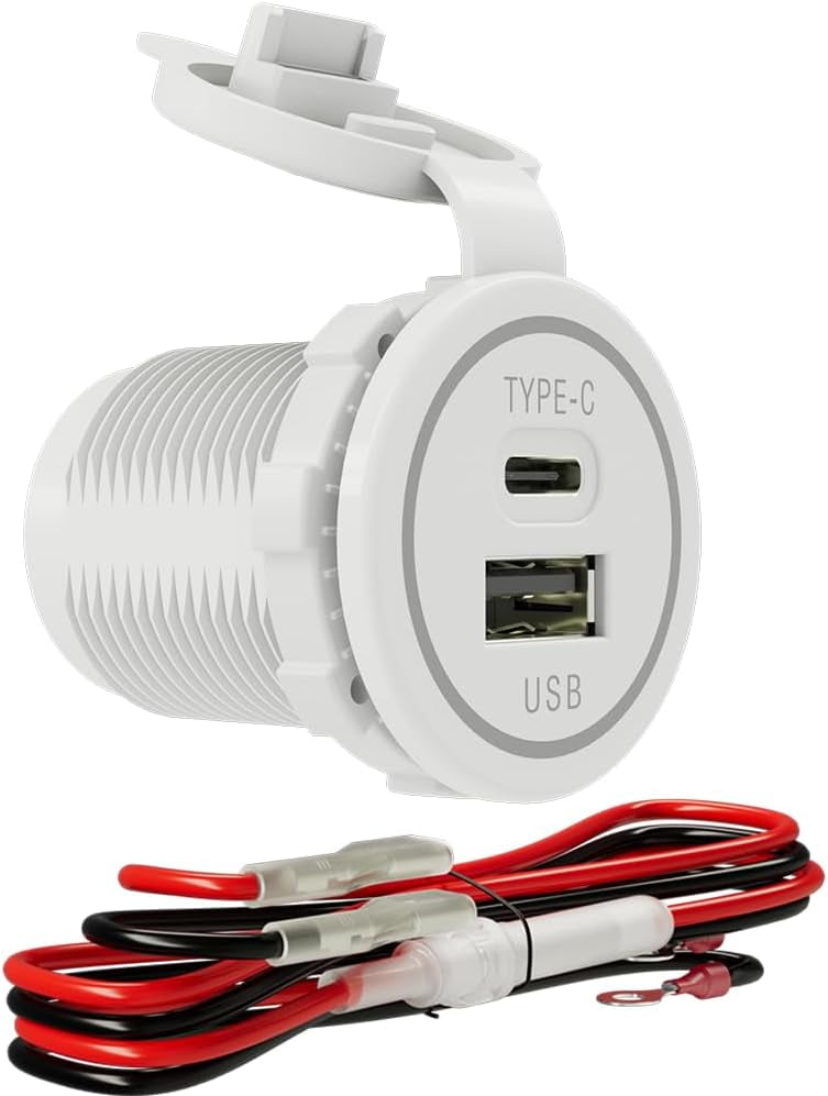 SKYSONIC YM1218 USB Type C 12V PD30W FAST CHERGER Waterof with Cap Type ...