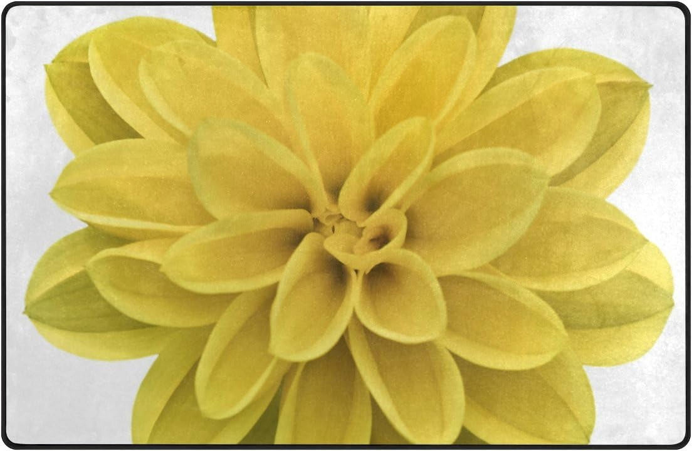 SKYSONIC Yellow Flower Area Rug Pad 20x31 Inch, 100% Light Weight ...