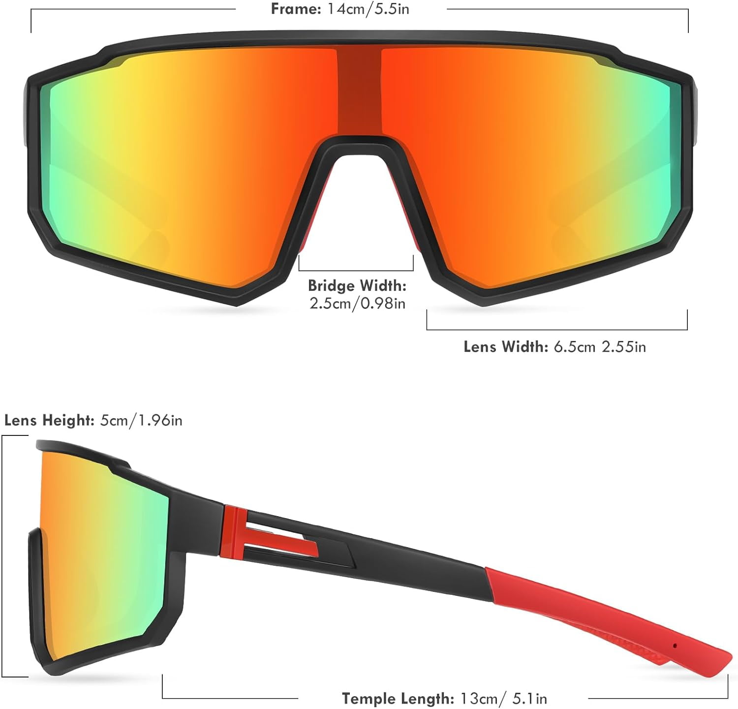 SKYSONIC Youth Baseball Sunglasses, Polarized Sports Shades, UV400 ...