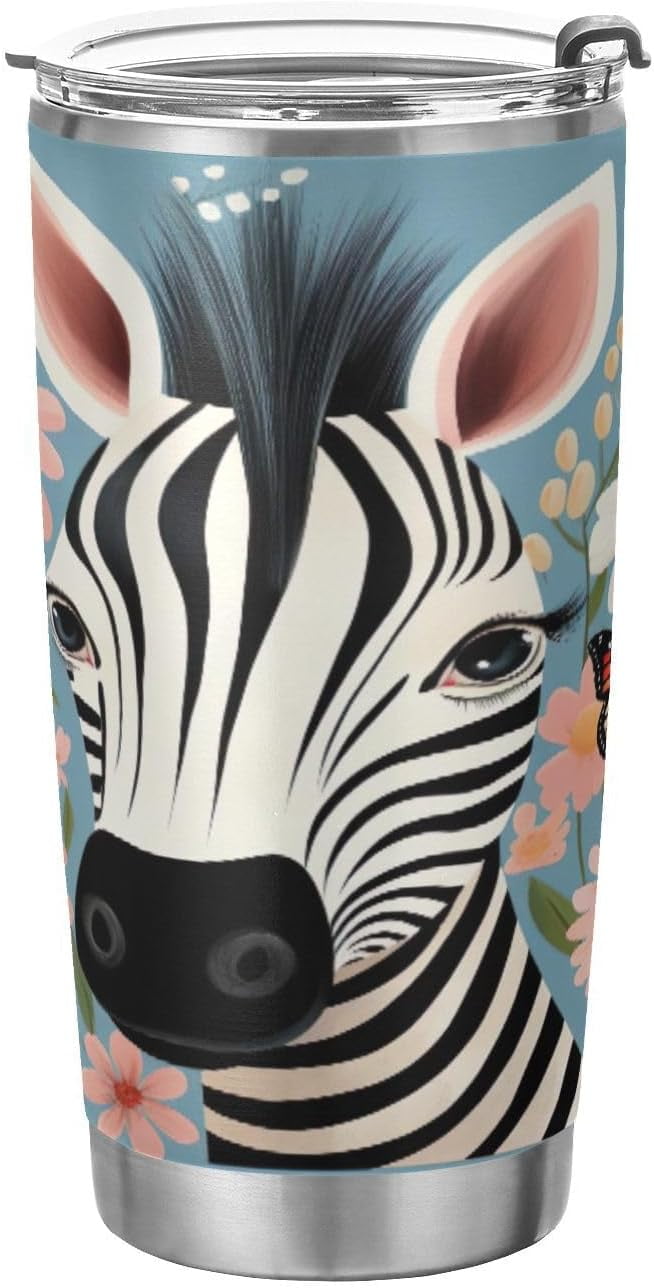 SKYSONIC Zebra Tumbler Stainless Steel Double Wall Vacuum Reusable ...
