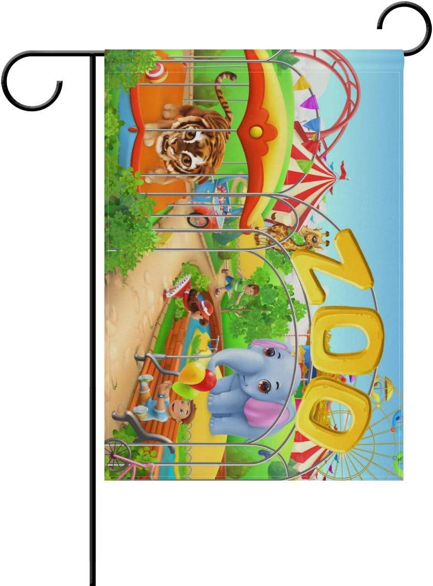 SKYSONIC Zoo Park Double-Sided Printed Garden House Sports Flag ...