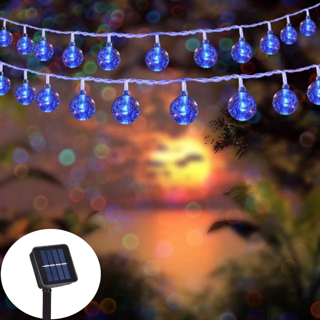 SKYUSE Solar String Lights for Outdoor Waterproof, 60 LED 30.2Ft ...