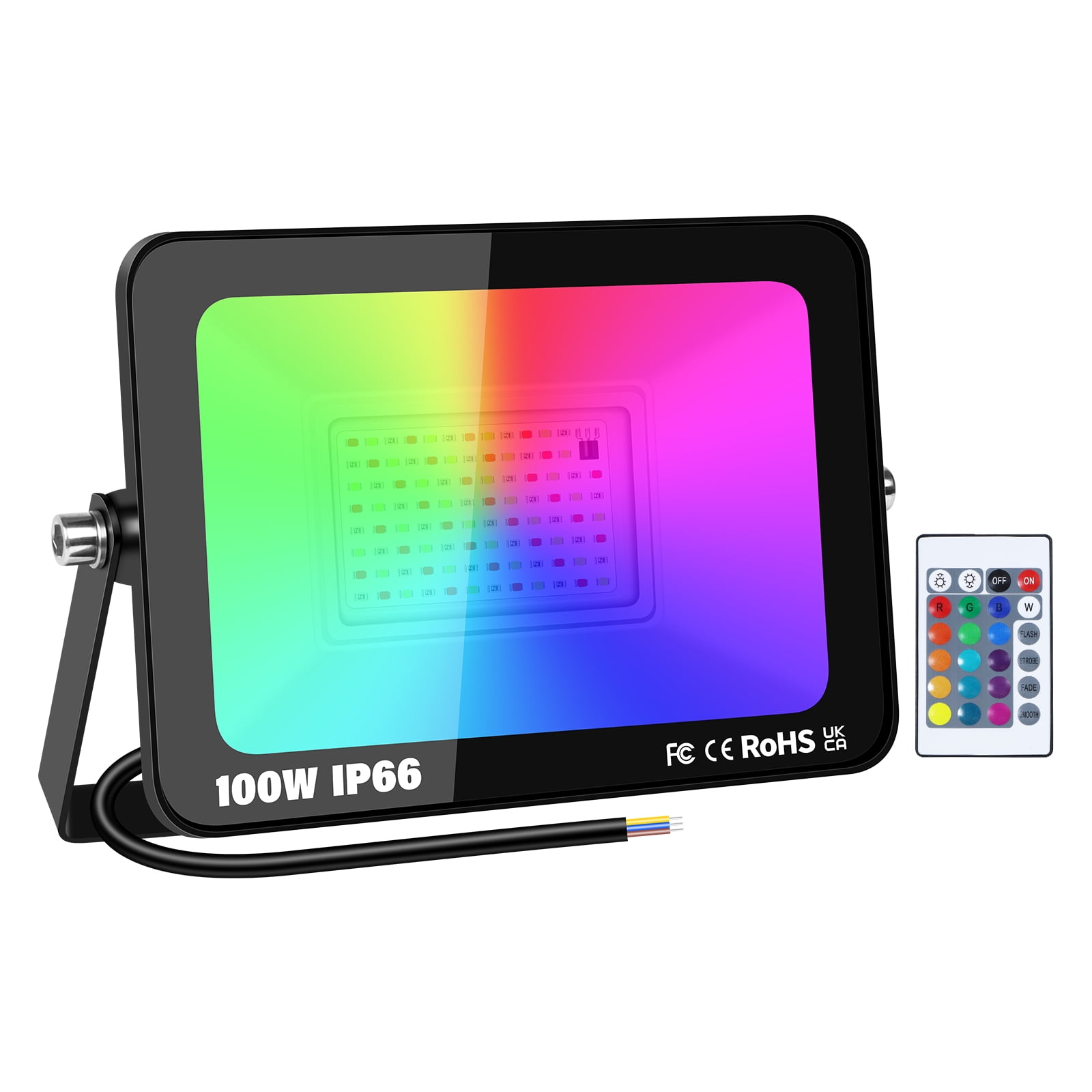 SKYWORLD 30W/50W/100W RGB LED Flood Lights with Remote Control, Indoor ...