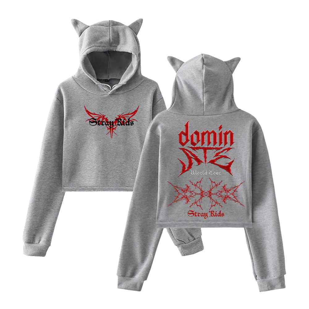 SKZ Stray Kids Dominate World Tour Merch Hoodie Cat Ear Fashion Street ...