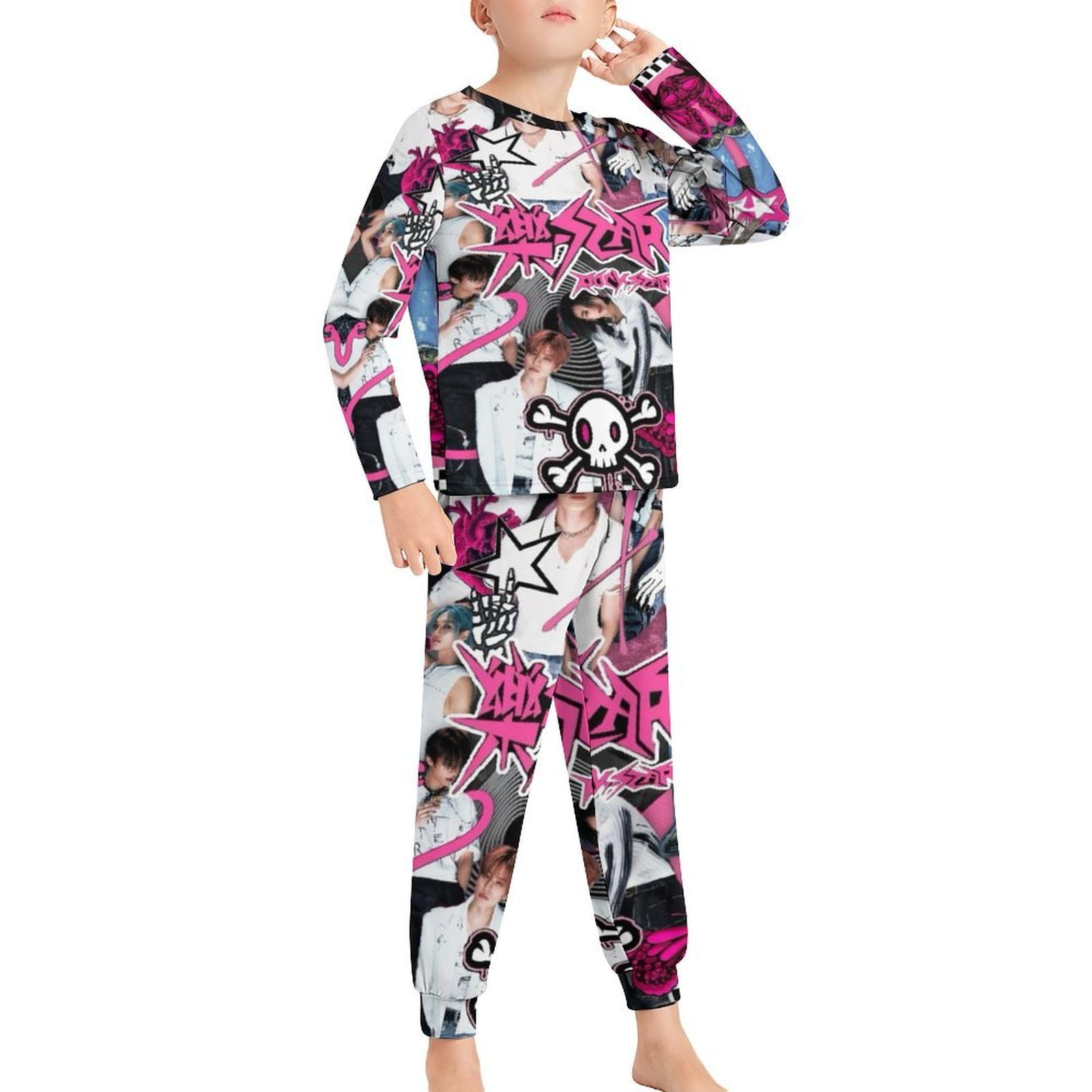 SKZ Stray Korea Ki-DS Costumes T Shirt Set Crewneck Tee Shirt Pants Set ...