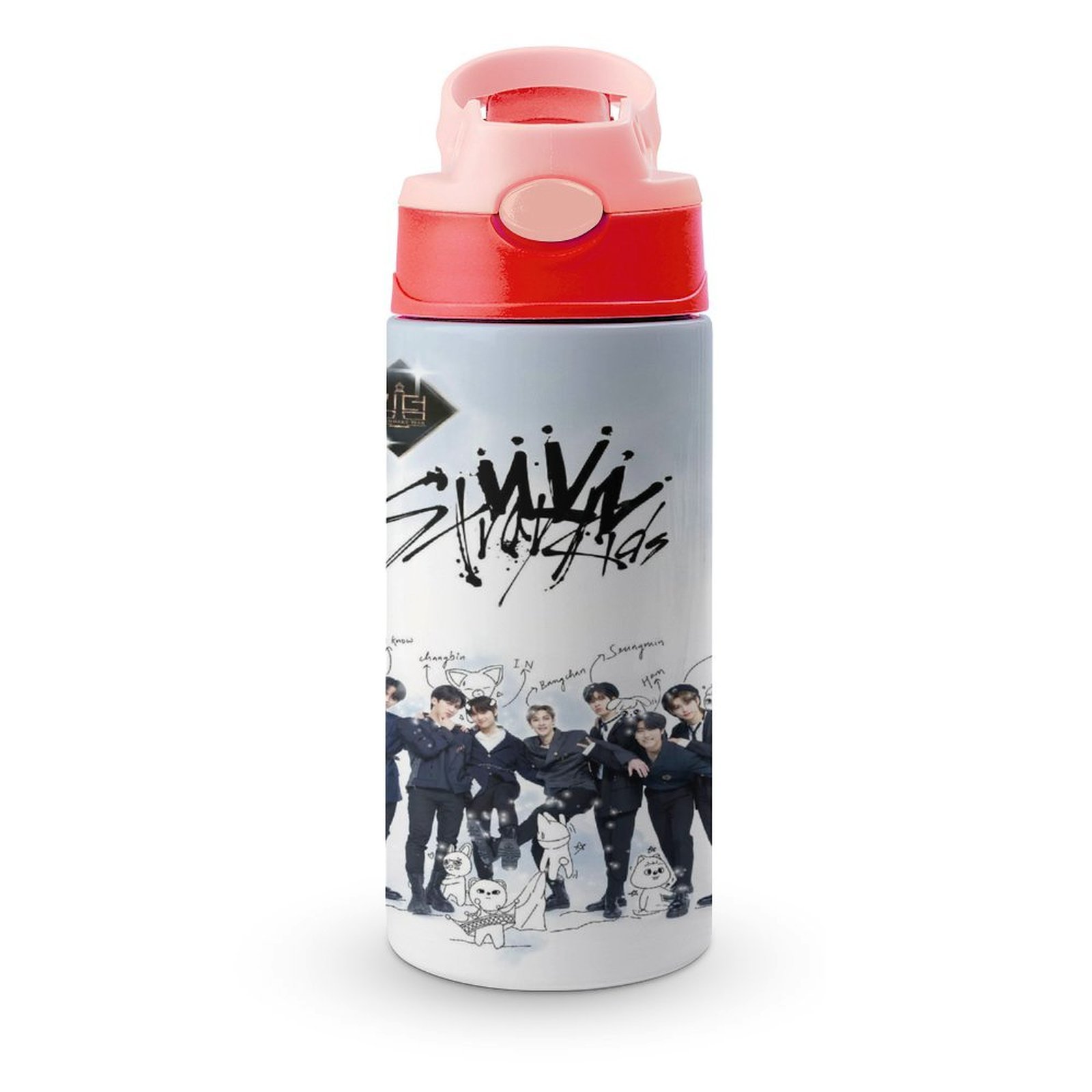 SKZ Stray Korea Ki-DS Water Bottle with Straw Lid Vacuum Insulated ...