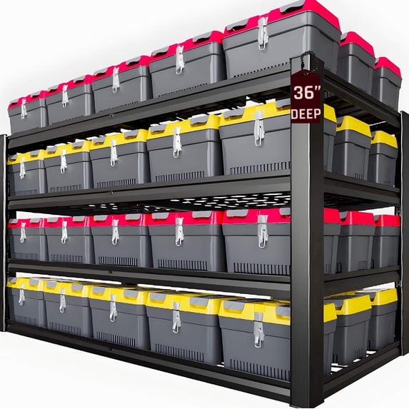 SKZNSA 4 Tier Storage Shelves, 36" D Garage Shelving Heavy Duty Metal ...