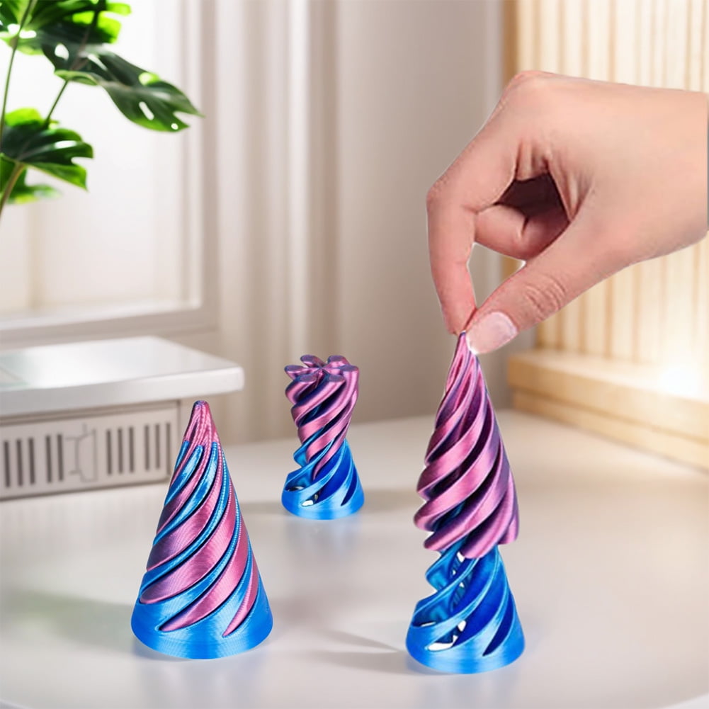 SKtetyds 3D Printed Spiral Toy Cone Fidget Toy Through the Pyramid Mini ...