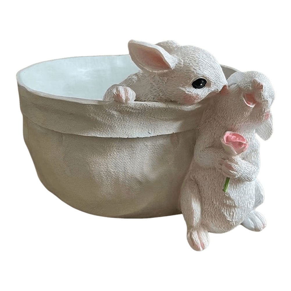 SKtetyds Adorable Bunny Planter Pot Resin Flowerpot Home Desktop ...