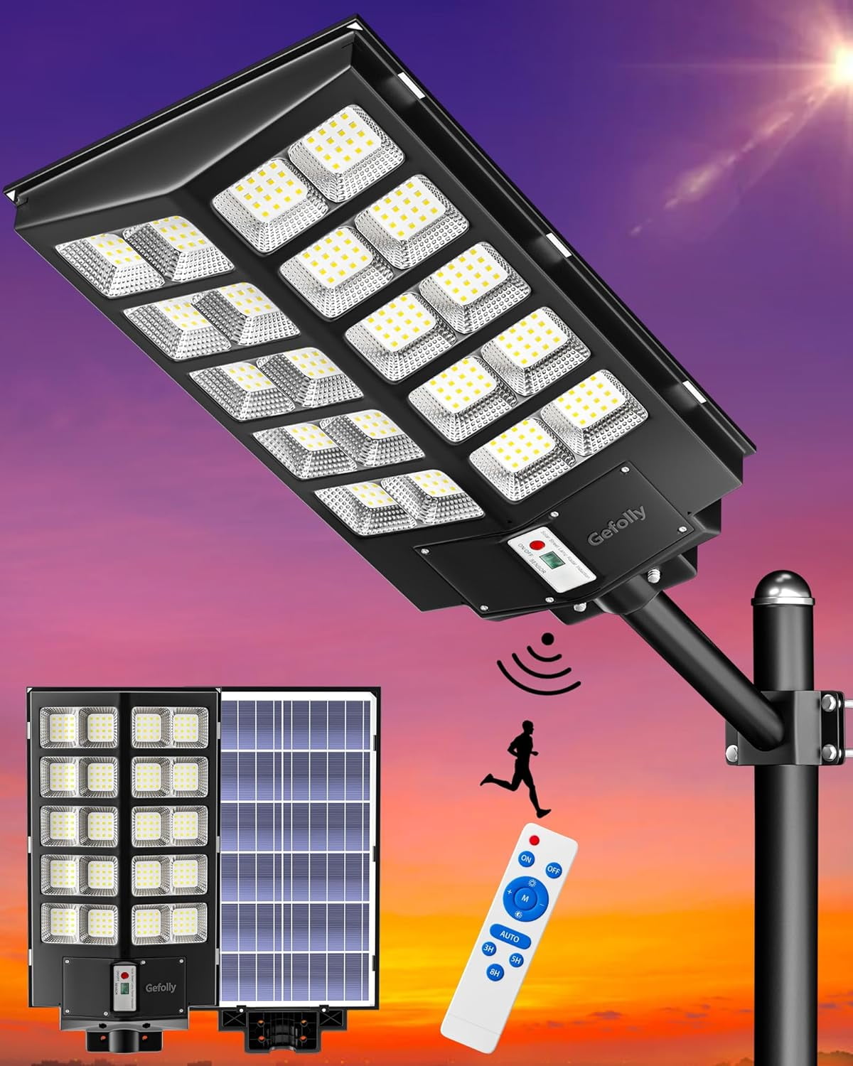 SL-5200W Solar Street Lights Outdoor, 520000LM Commercial Parking Lot ...