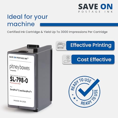 SL-798-0 Compatible Pitney Bowes Ink Cartridge (1 Pack) - Fluorescent ...