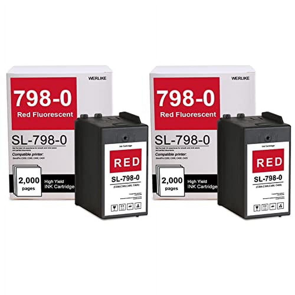 SL-798-0 Red Fluorescent Ink Cartridge: (2-Pack) WEIKE Compatible SL ...