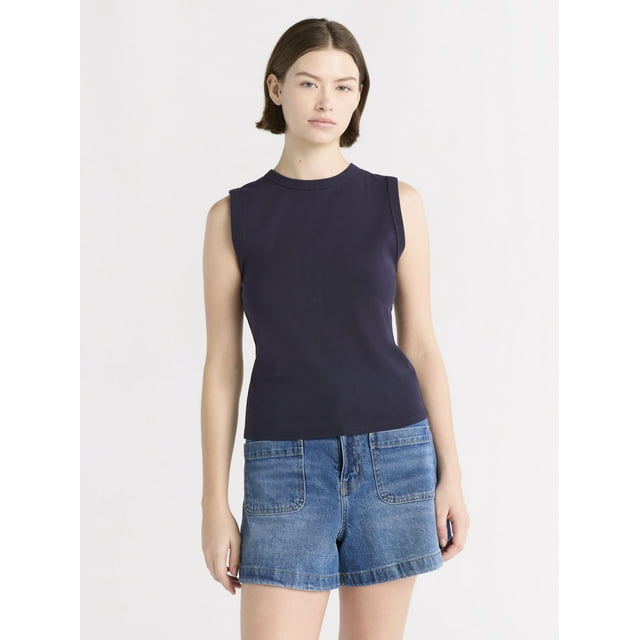 Free Assembly Women's Crew Shell Tank, Sizes XS-XXL - Walmart.com