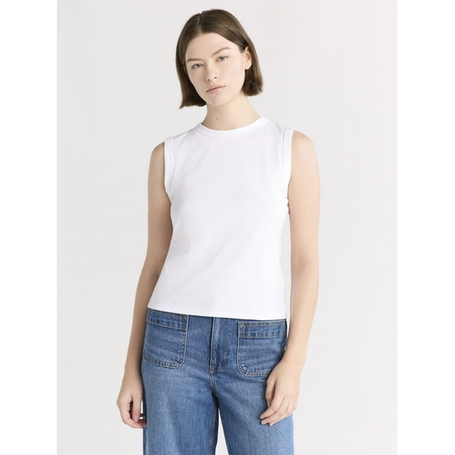 Free Assembly Women's Crew Shell Tank, Sizes XS-XXL - Walmart.com