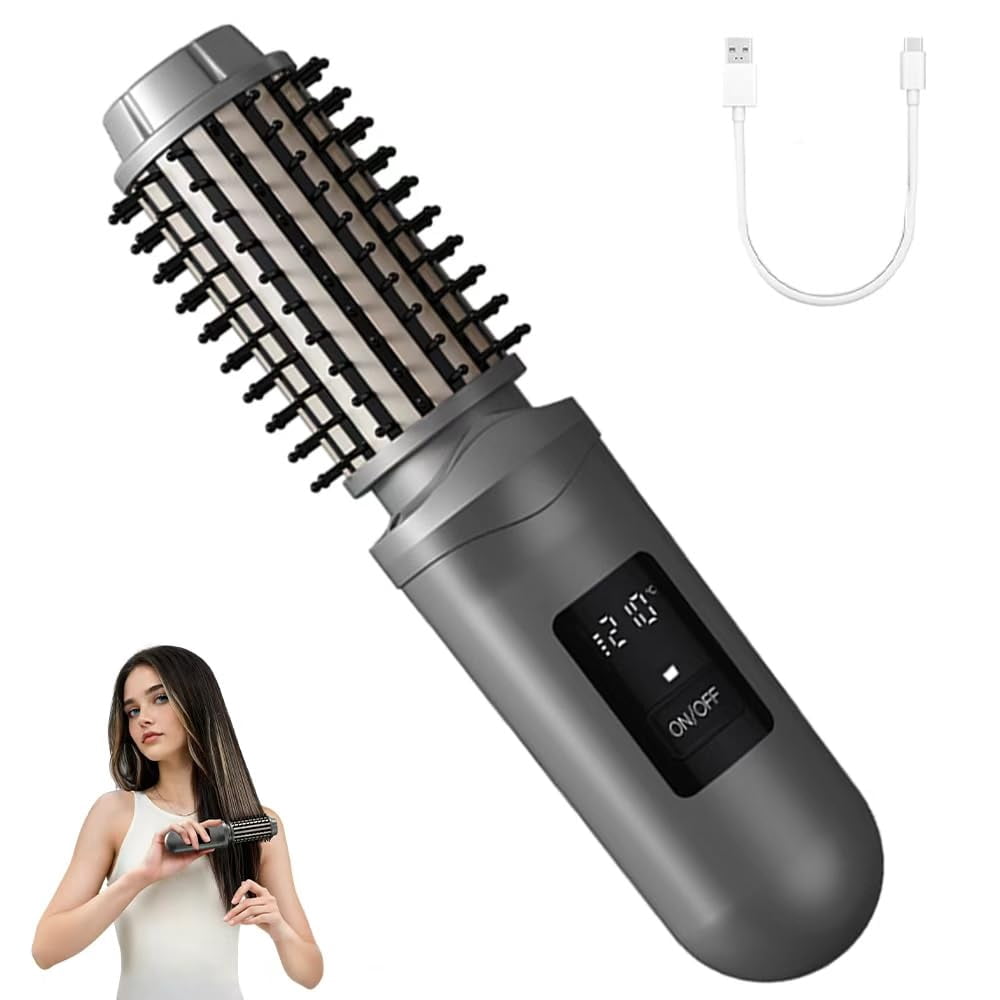 SL Euthtion Cordless Hair Straightener Brush Curling Iron Rechargeable ...
