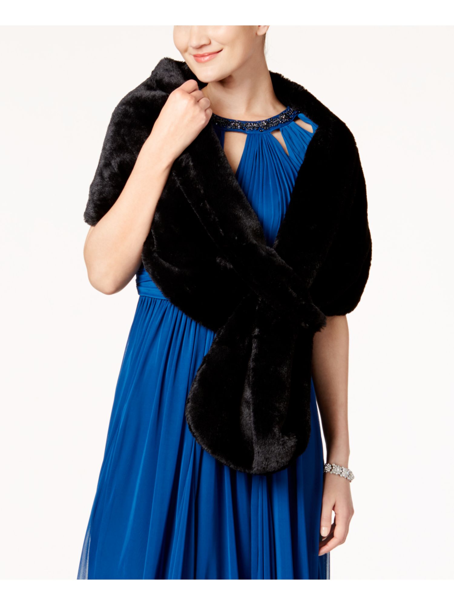 SL Fashions Womens Faux Fur Pull Through Wrap - Walmart.com