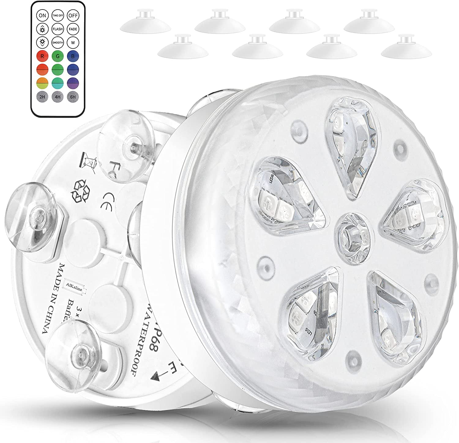 SL.GT Waterproof LED Submersible Pool Light with Remote Control, Timer ...