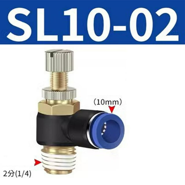 SL Pneumatic Flow Control Valve Push Fit Air Regulating Throttle 4 6 8 ...