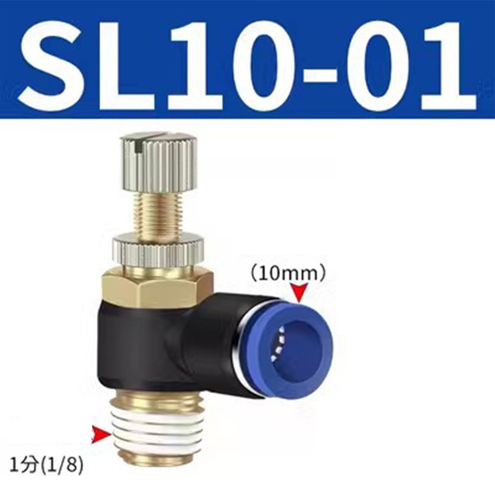 SL Pneumatic Flow Control Valve Push Fit Air Regulating Throttle 4 6 8 ...