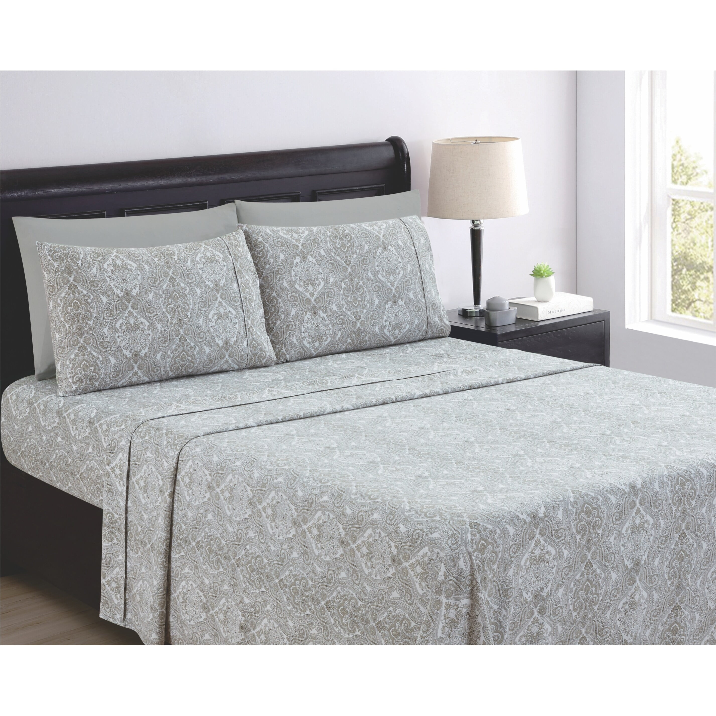 SL SPIRIT LINEN HOME EST. 1988 Paisley 6pc Sheet Set - Microfiber 90GSM ...