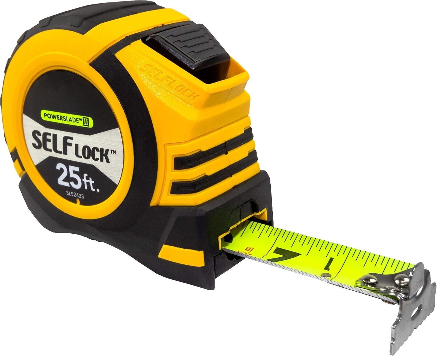 SL52425; 25' x 1.06" Self-Lock Powerblade II Tape Measure, Yellow/Black ...