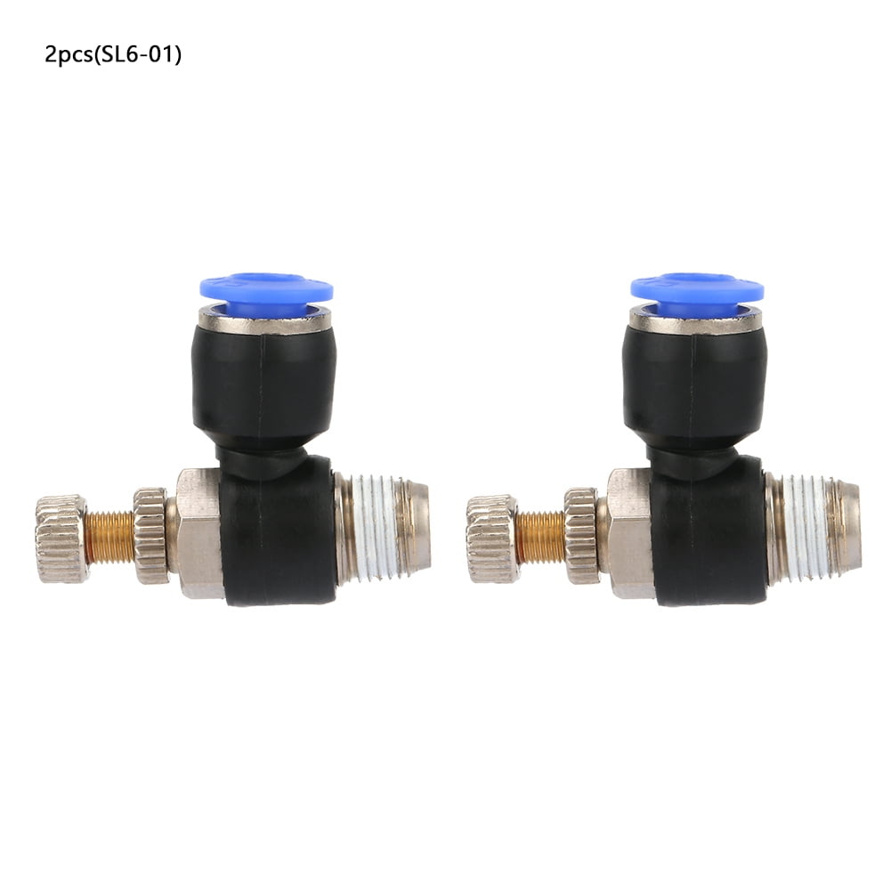 SL6-01 Air Flow Speed Control Valve & Pneumatic Tube Fitting Regulator ...