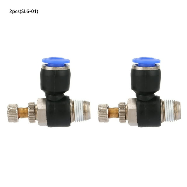 SL6-01 Air Flow Speed Control Valve & Pneumatic Tube Fitting Regulator, 2Pcs High Precision ...