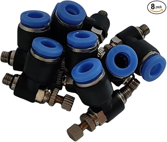SL6 M5 Pipe Pneumatic Fitting Regulator Valves, Pneumatic Air Flow Speed Control Valve Quick ...