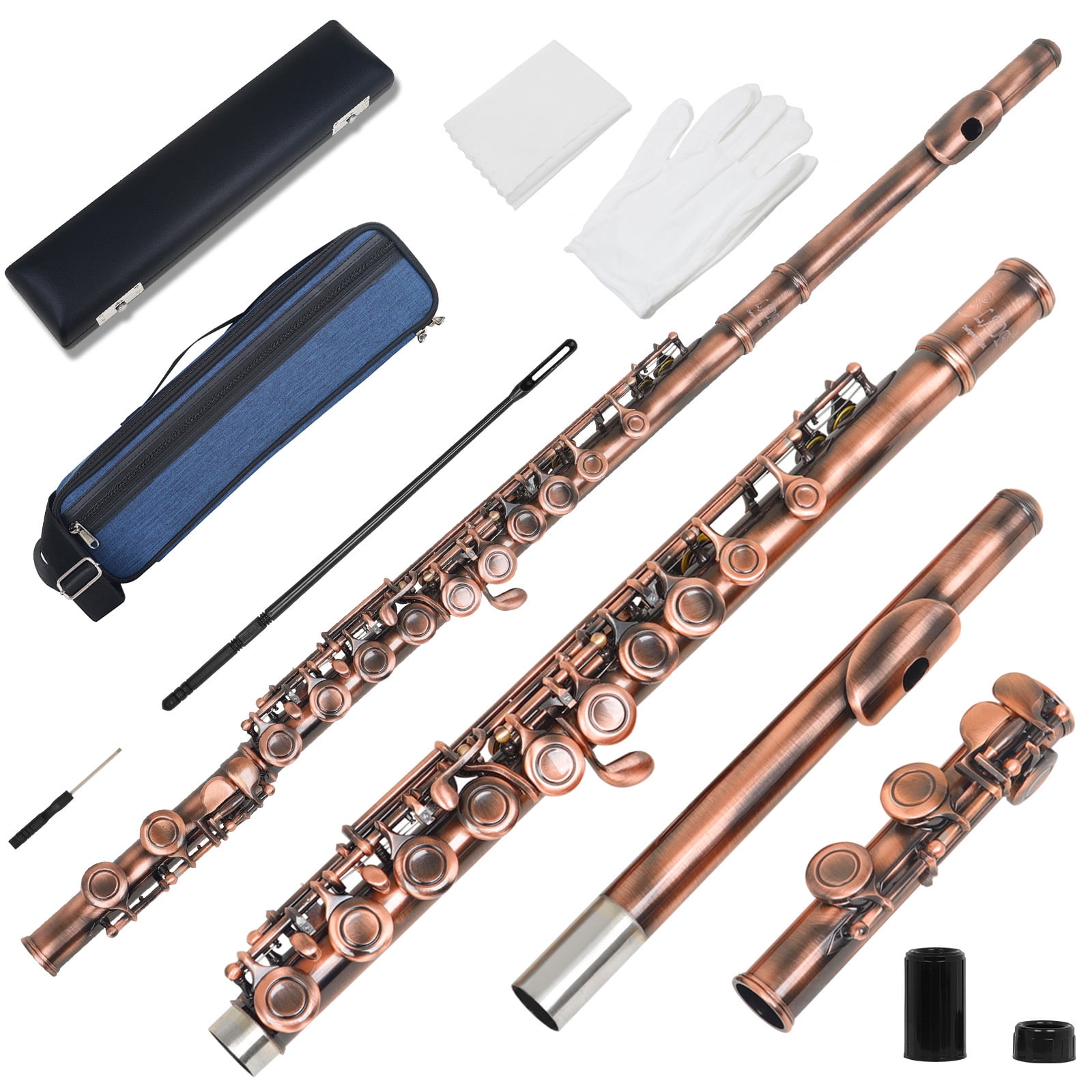 SLADE C-key 16-Hole Flute Set Closed Hole C Flute With Case Cleaning ...