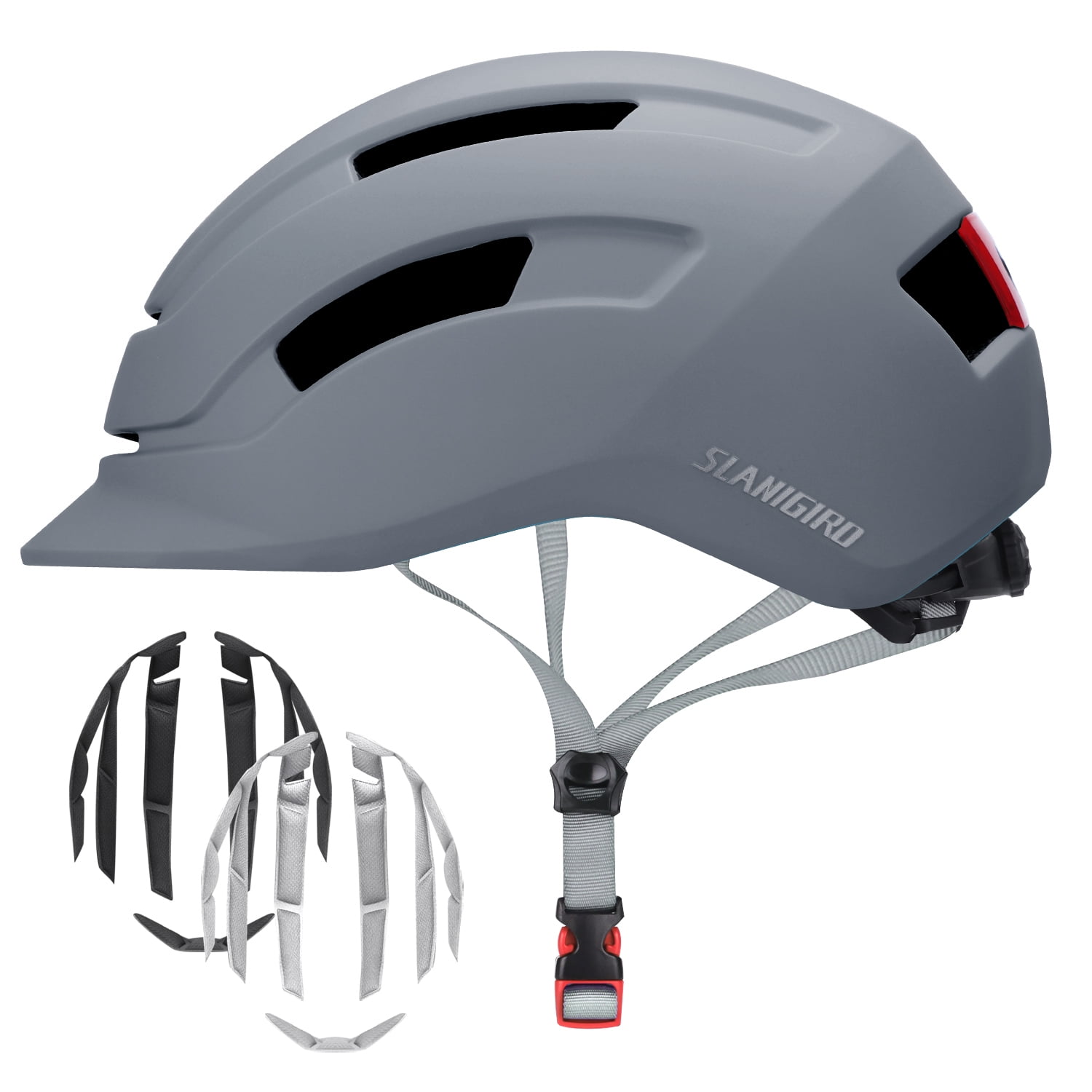 SLANIGIRO Large Adult Bike Helmet with Light - Urban Commuter Bicycle ...