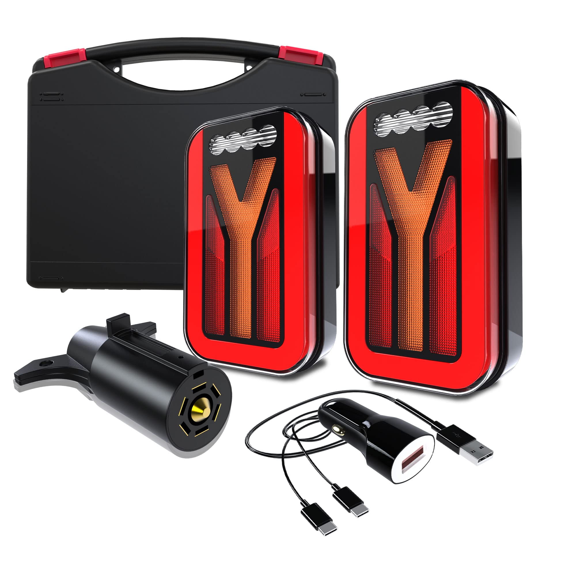 SLARY Magnetic Campers, RVs, Vans, Boats C51 Wireless LED Trailer Rear ...