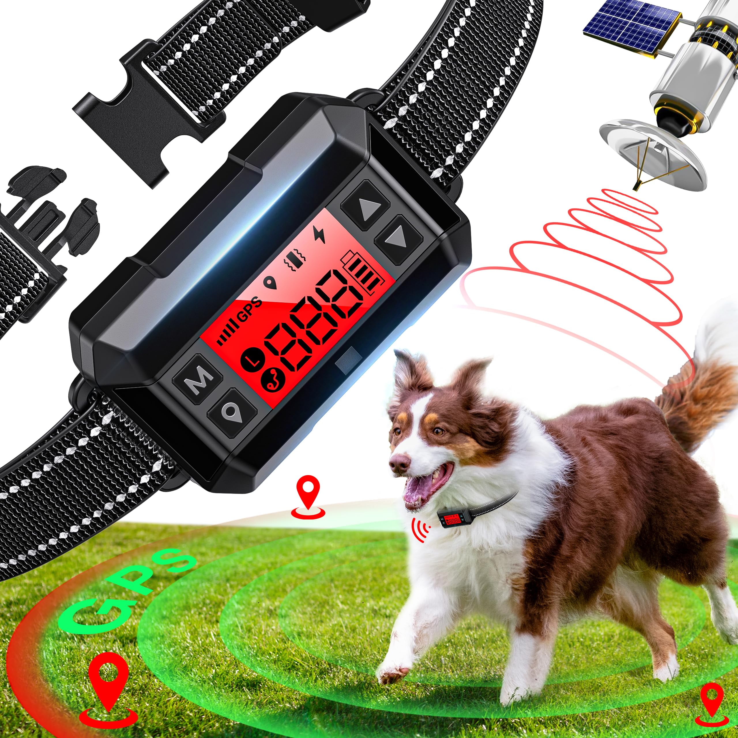 SLAYKAM Electric for DHF10 Dogs, GPS Dog Collar System Waterproof ...