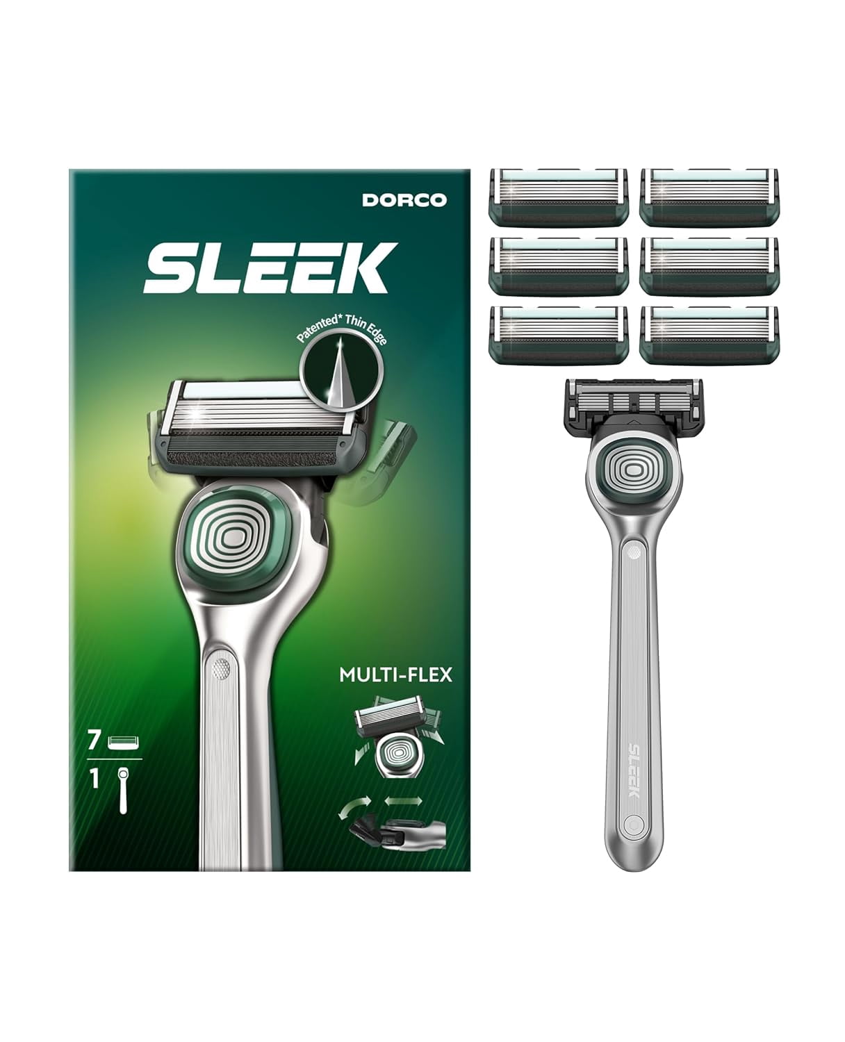 SLEEK 6 Blade Razor for Men with 7 Cartridges | Men's Cartridge Razors ...
