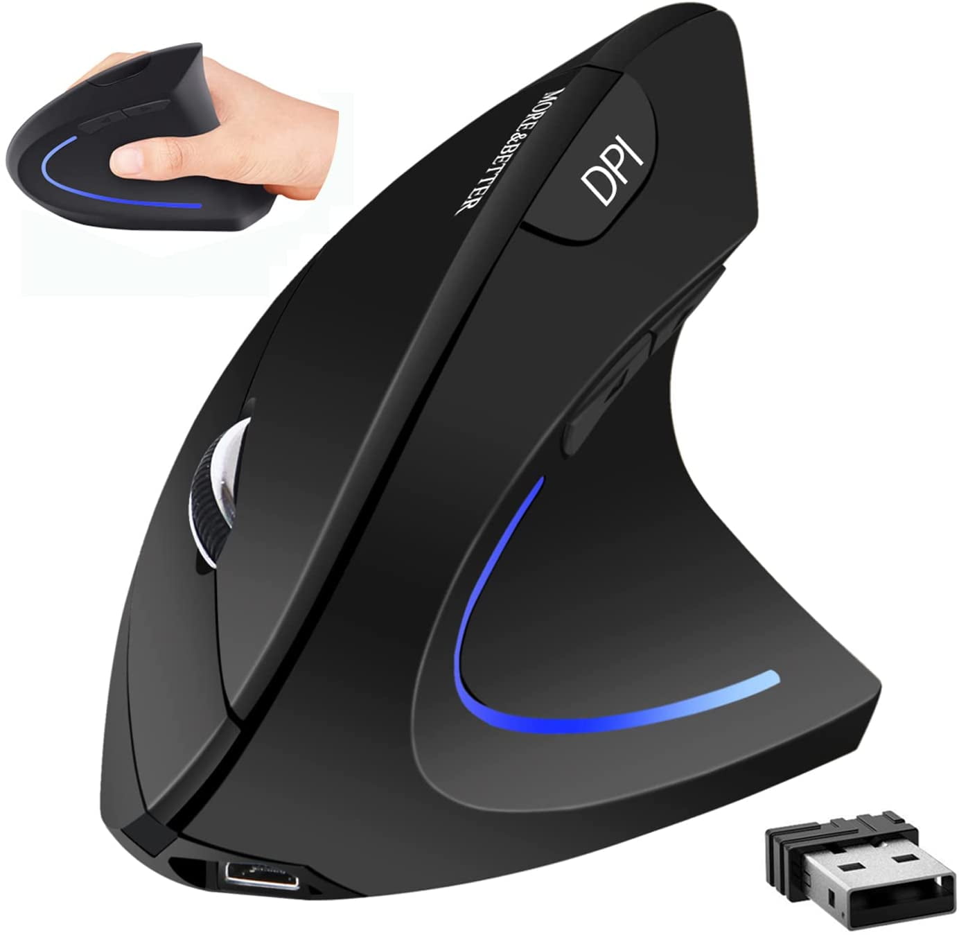 SLEEK AND RECHARGEABLE DESIGN VERTICAL MOUSE:Scientific ergonomic ...