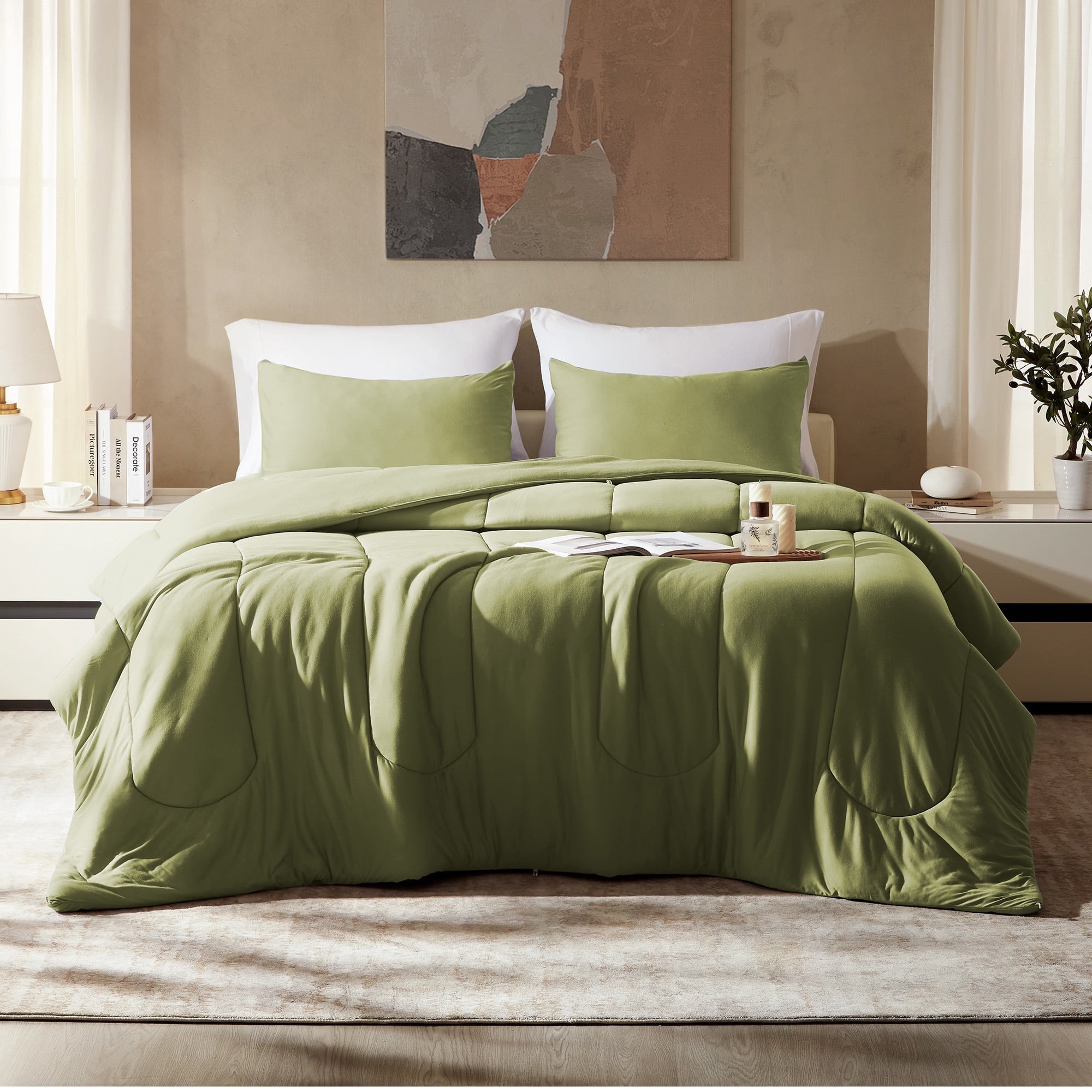 Sleep Zone 3 Pieces Jersey Knit Bedding Sets with 1 Comforter and 2 ...