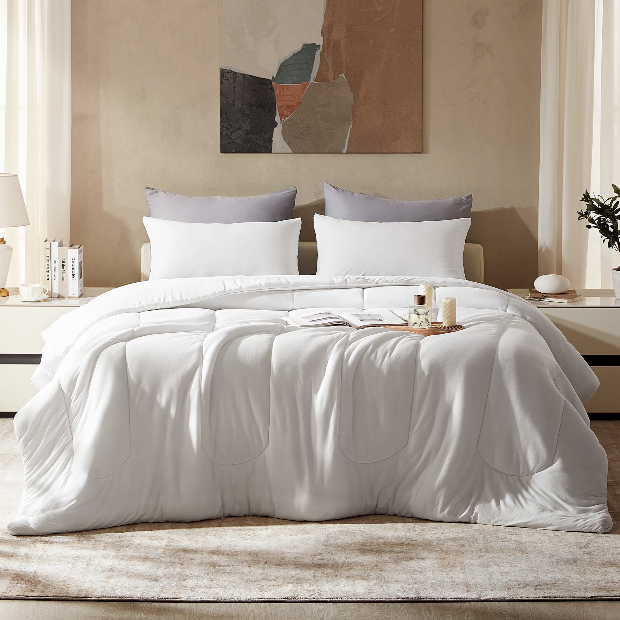 SLEEP ZONE 3 Pieces Jersey Knit Bedding Sets with 1 Comforter and 2 ...