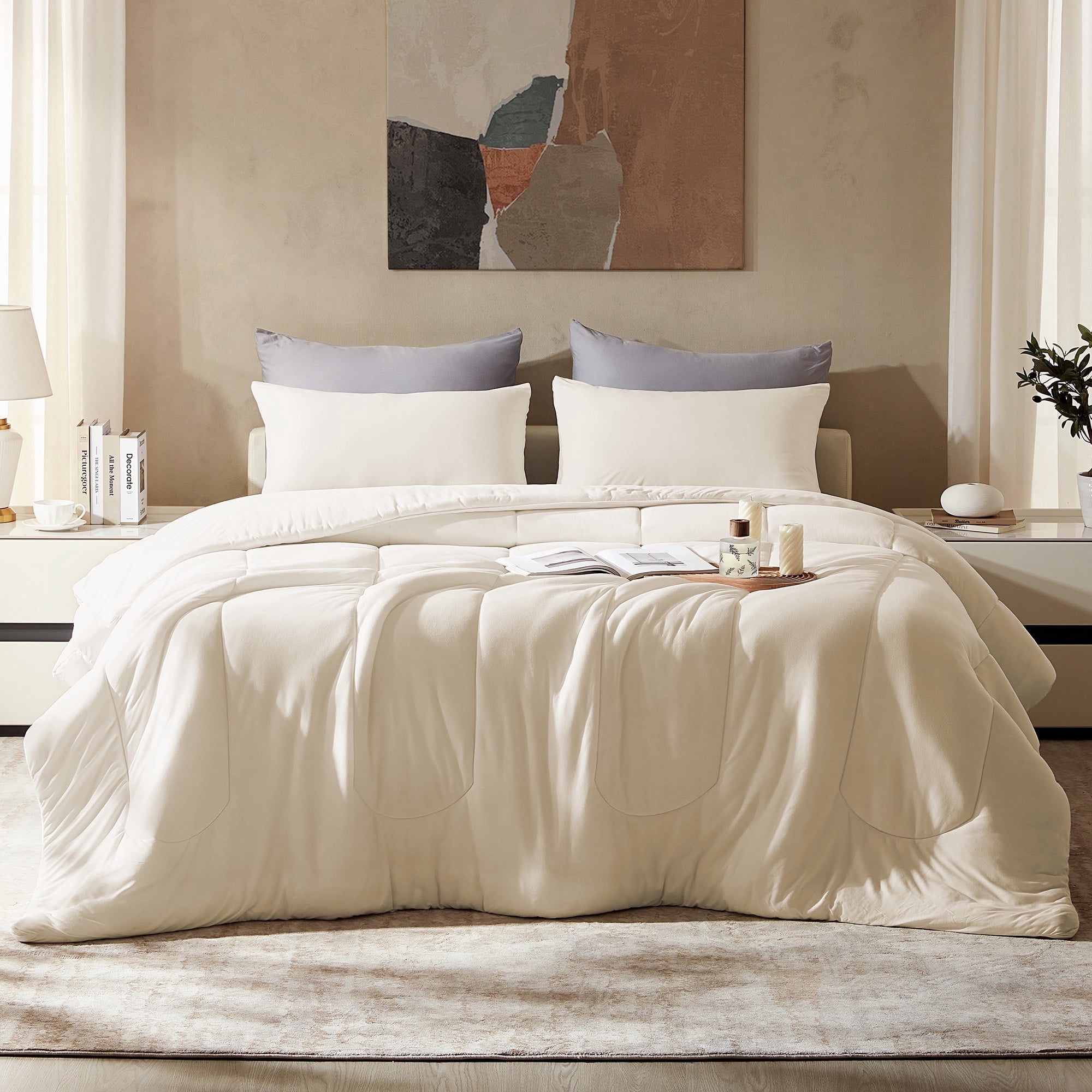 Sleep Zone Jersey Knit 2 Pieces Comforter Set, Twin/Twin XL Bedding Set ...