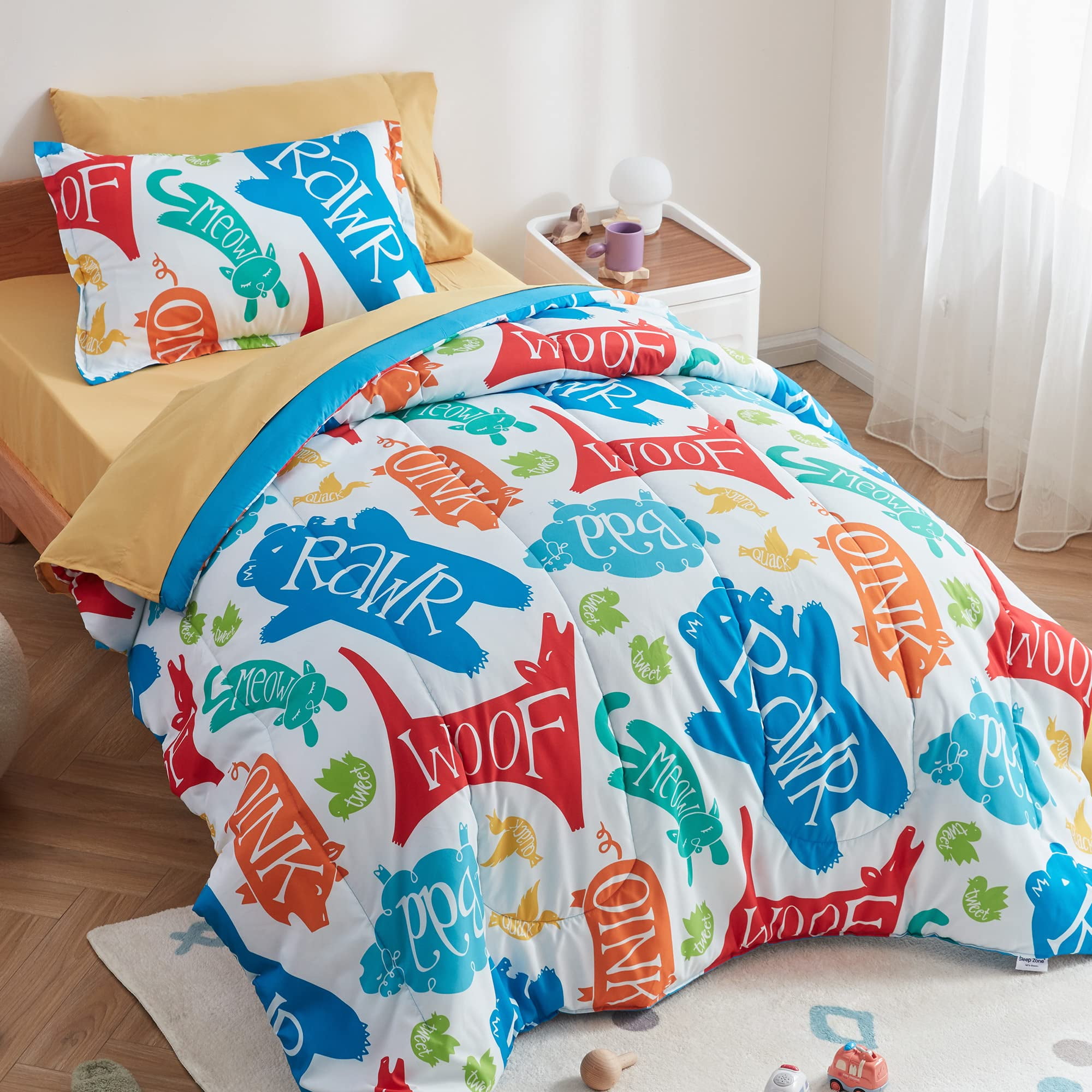 Sleep Zone Kids Bedding Comforter Set Full/Queen Size - Super Soft ...