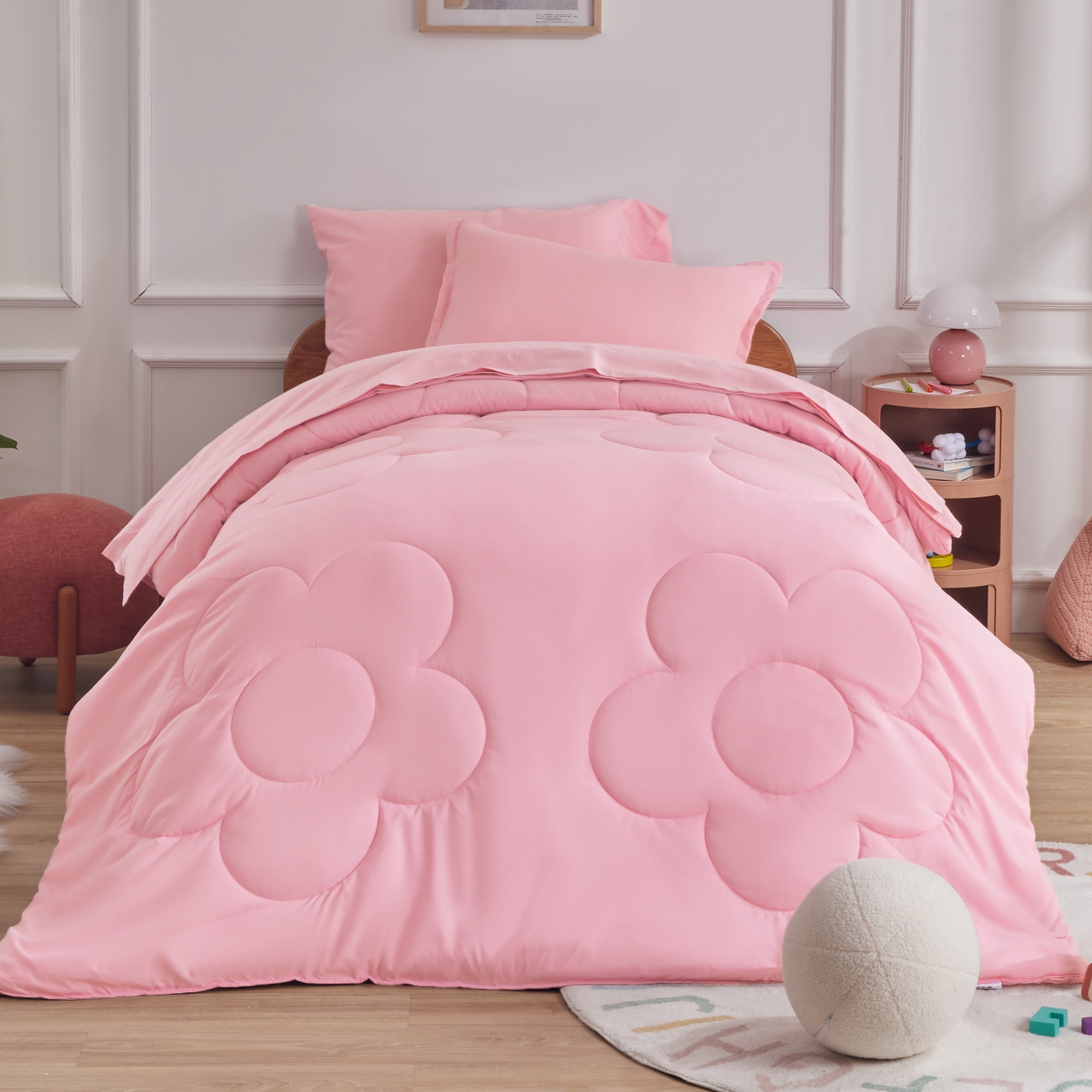 SLEEP ZONE Kids Pink Twin Bedding Comforter Set - Super Cute & Soft ...