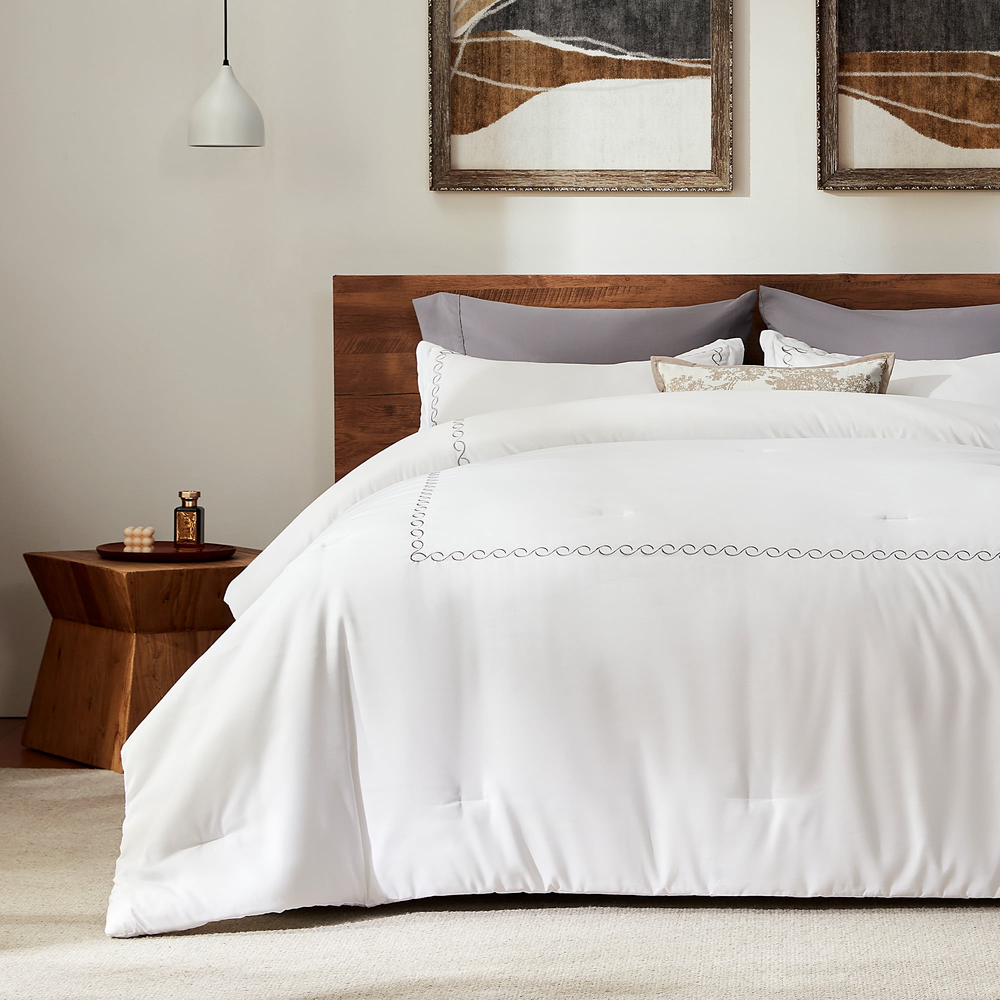 SLEEP ZONE Queen Comforter Set, Luxury Hotel Collection Comforter, 3 ...