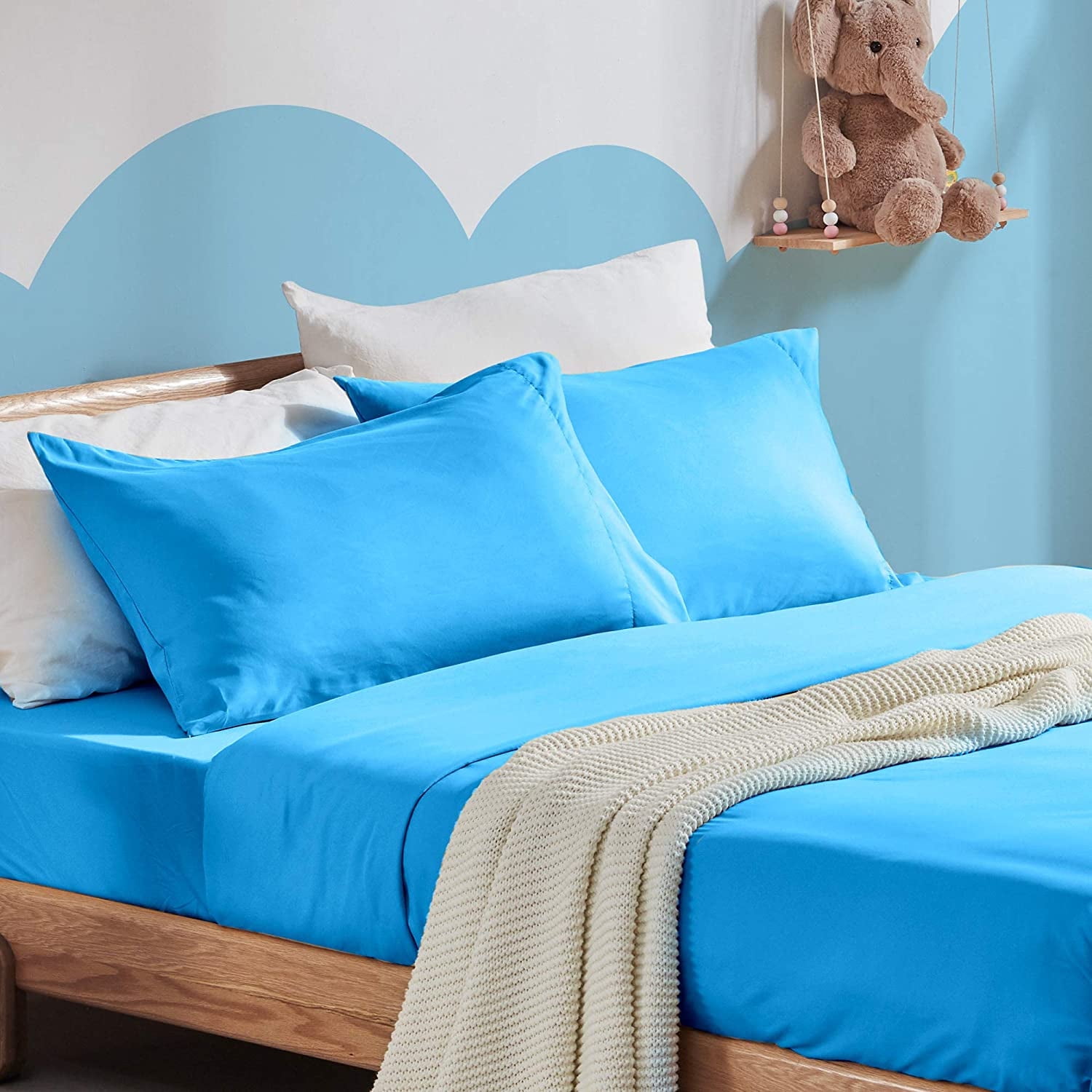 Sleep Zone Kids Queen Bed Sheets Set 4-Piece - Super Soft & Cute Kids ...
