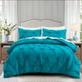 SLEEPBELLA 3pcs Luxury Ruched Floral Pintuck Comforter Sets, Soft ...