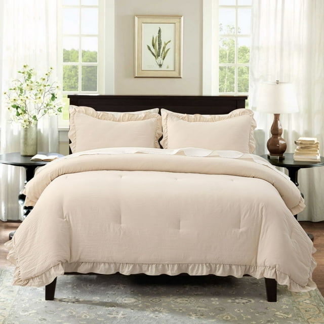 SLEEPBELLA 3pcs Luxury Ruffled Edge Trim , Soft Microfiber Inner Fill ...