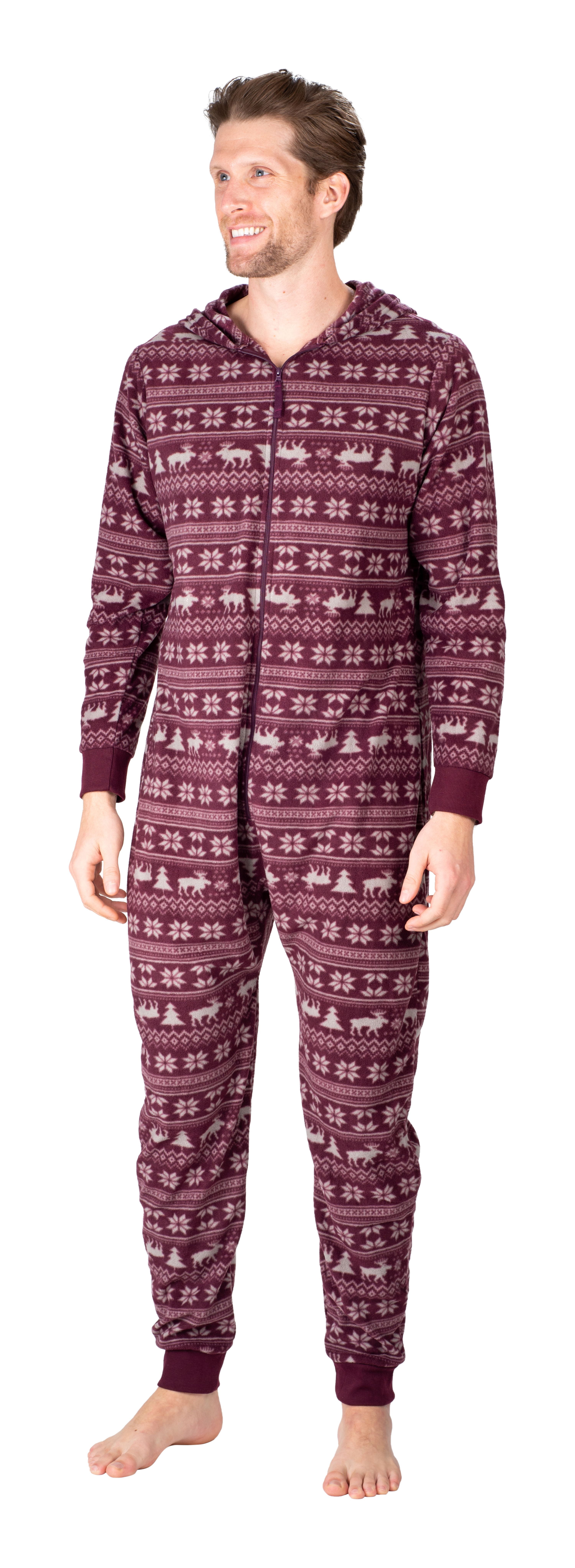 SLEEPHERO Adult Onesie Men Cozy Christmas Holiday Mens Onsie Pajamas ...