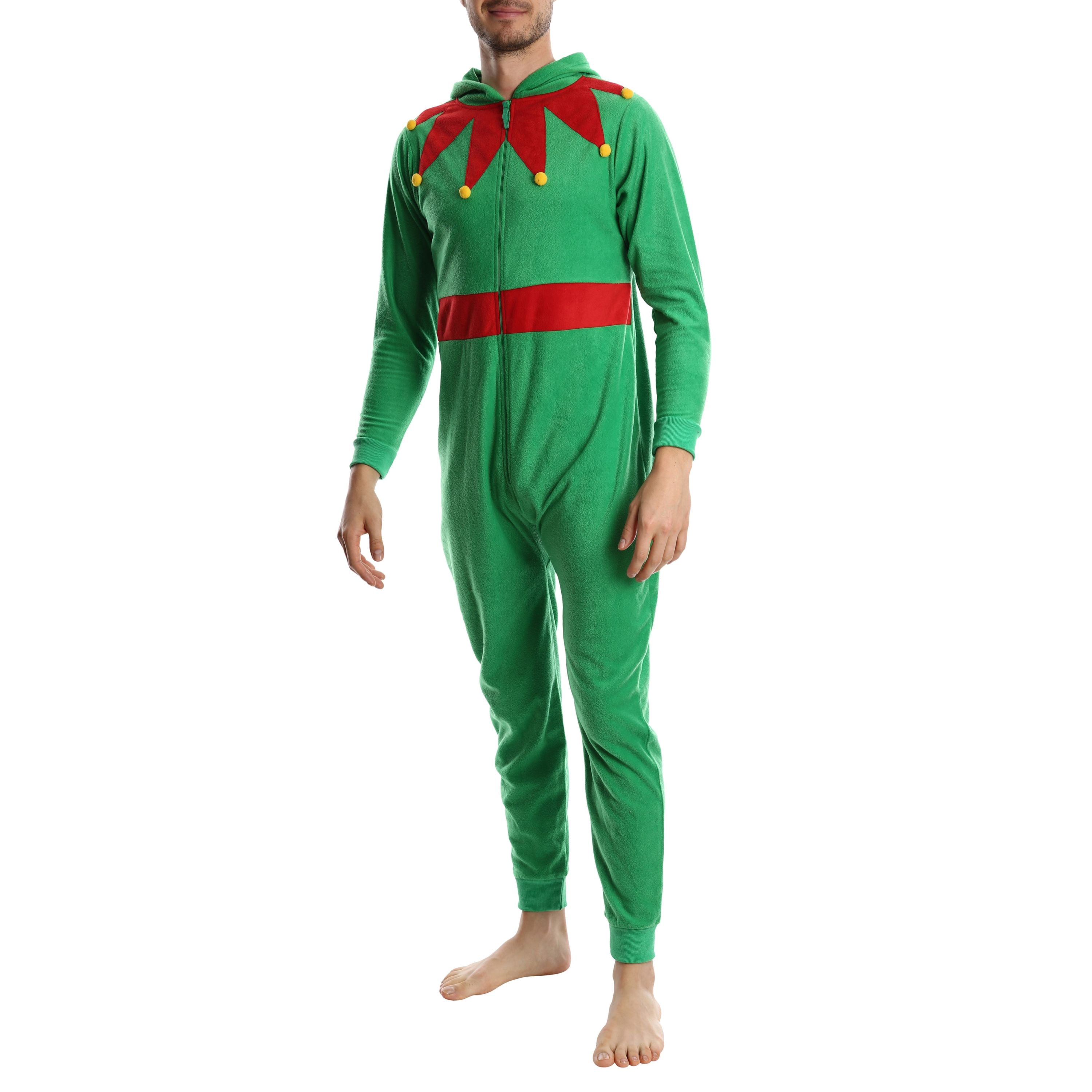 SLEEPHERO Adult Onesie Men Cozy Novelty Elf Onsie Christmas Mens Onesie ...