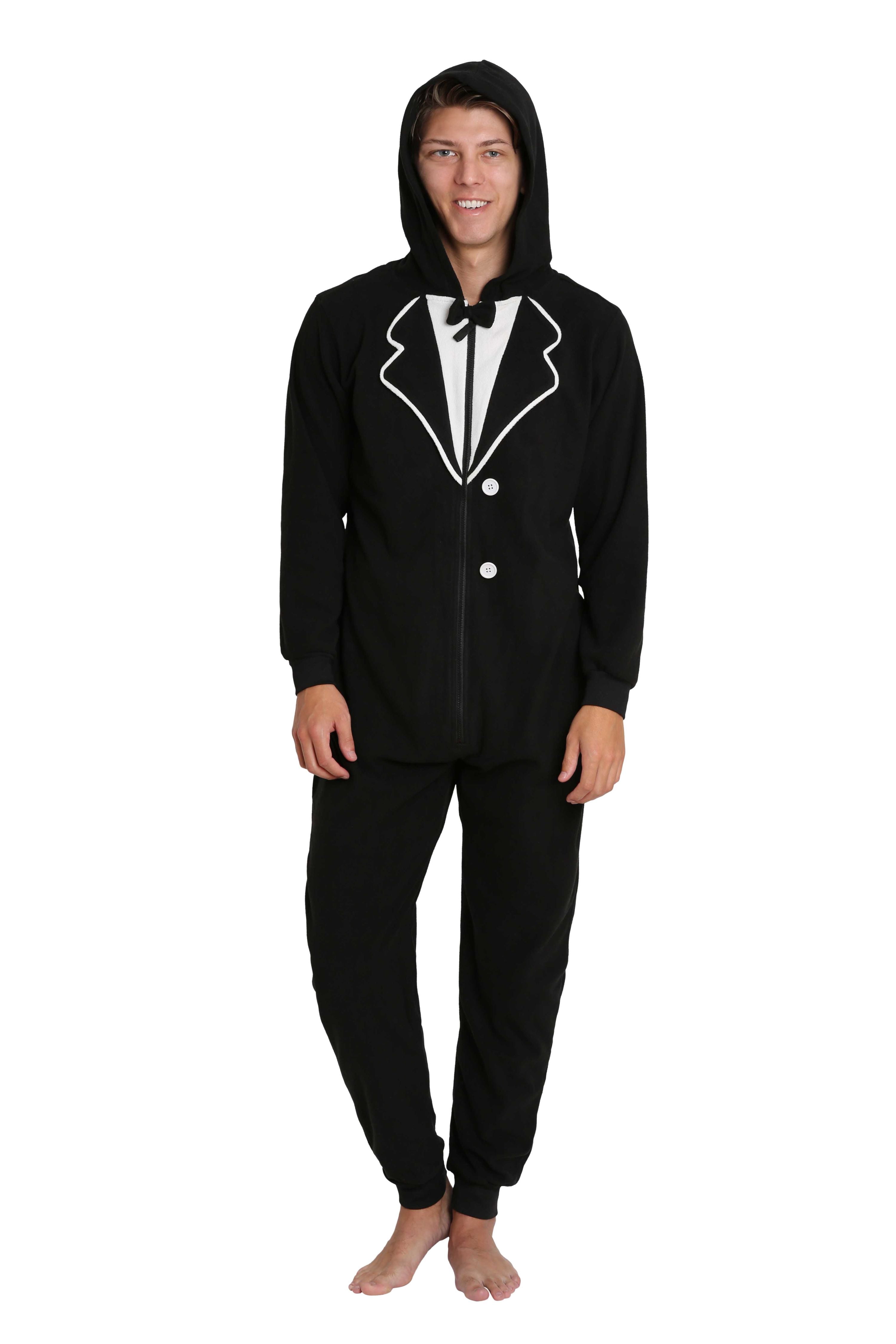 SLEEPHERO Adult Onesie Men Cozy Novelty Tuxedo Costume Christmas Mens ...